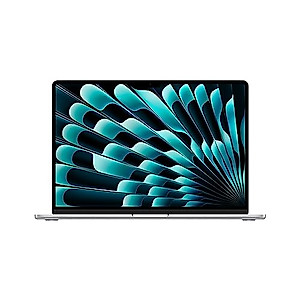 Apple 2023 MacBook Air Laptop with M2 chip: 15.3-inch Liquid Retina Display, 8GB Unified Memory, 512GB SSD Storage, 1080p FaceTime HD Camera, Touch ID. Works with iPhone/iPad; Silver