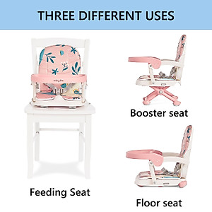 Dream On Me Munch N Go Booster Seat for Dining Table, Lightweight Compact Fold Travel Booster Seat, 3-in-1 Convertible, Four Level Height Adjustment and Easy Tray Removal