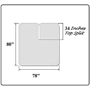 34" Top Split King Sheets- Split Head Flex King Sheets (4 Pcs)- 100% Egyptian Cotton- Flex Top King Sheets for Sleep Number Bed- 15 Inch Deep Pocket- Adjustable Split Bed Sheets- White Solid