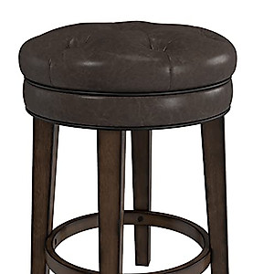 Hillsdale Krauss Backless Swivel Counter Height Stool Counter Stool, Dark Brown