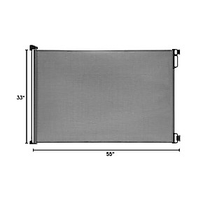EasyBaby Retractable Baby Gate, 33" Tall, Extends up to 55'' Wide, Grey/Child Safety Baby Gates, Pet Retractable Gates for Stairs, Doorways, Hallways, Indoor and Outdoor