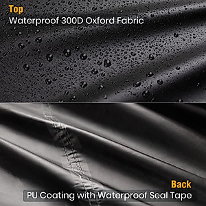 Velway Outdoor Swing Cover 3 Triple Seater Waterproof Patio Hammock Cover 87x49x70 All Weather Windproof Glider Chair Cover for Garden Furniture, Black