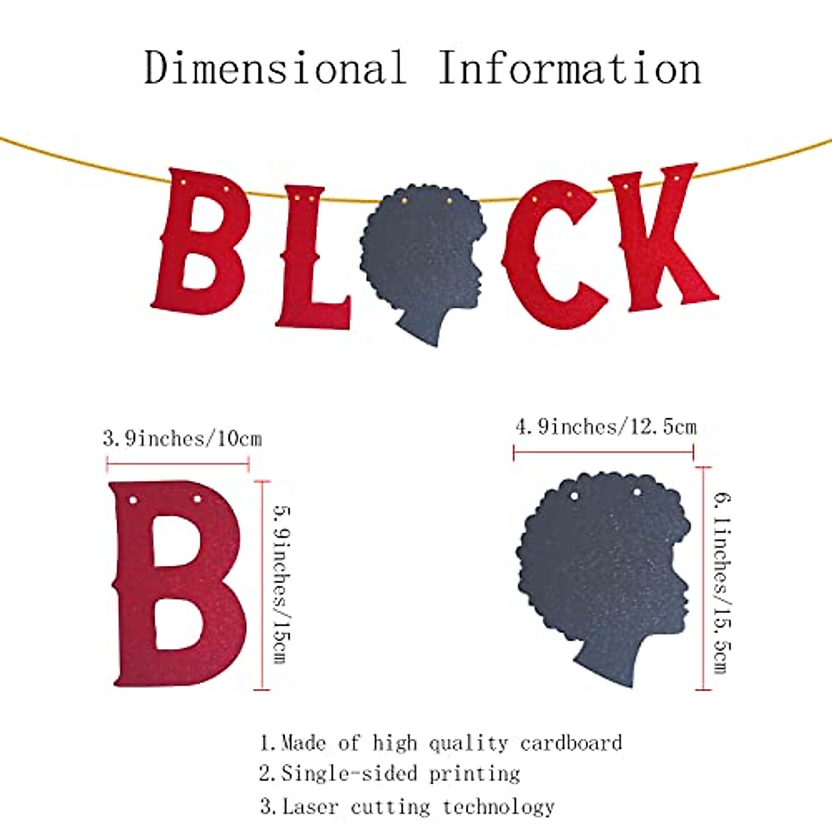 Glitter Black History Month Banner African American Emancipation Sign, Happy Juneteenth Day Party Decorations Celebration Black Freedom Festivals Decorations