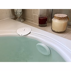 LORD OF LEISURE Madam of Leisure Infinity Bath Overflow Drain Cover - Fill Your Bathtub as High as You Dare - Not for Overflow Drains with a Lever (3.6" x 0.8", White)