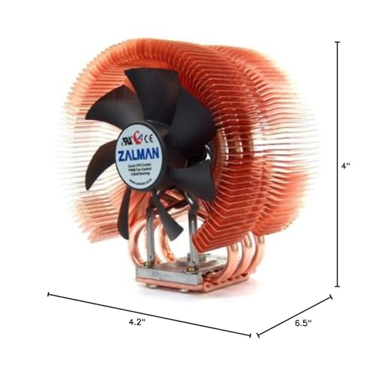 Zalman Computer Noise Prevention System with Silent Fan Pure Copper Heatsink CPU Cooler CNPS9500AT