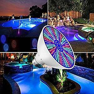 MOSELNY 120V Pool Led Bulb for Inground Swimming Pool 40W Color Changing Led Pool Light with Remote Control Super Bright LED RGB Pool Bulb for Pentair & Hayward Light Fixture E26 Base