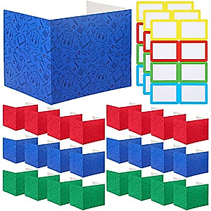Crtiin 24 Pcs Privacy Boards Desk Privacy Folders Standard Privacy Board School Privacy Cardboard Board Desk Dividers for Student Desks Reduces Distractions Keep Eyes from Wandering (Cute)