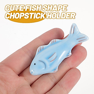 6 Pcs Fish Chopstick Rest Ceramic Japanese Chopsticks Holder Rack Dinner Spoon Fork Knife Holder Dinnerware Stand Decoration (Random Style)