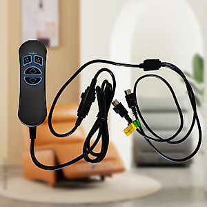 Kroshine Lift Chair Power Recliner Replacement 4 Button 5 Pin Prong MLSK110-A1 Remote Handset Controller Hand Control with USB and Backlight