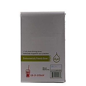 [300 Pack] Clear Biodegradable Plant Based Wrapped Straws - BPA Free - Eco Friendly Straws - biodegradable - 100% Compostable - Drinking Straws Great for Parties, Office, Restaurants (1 Box)