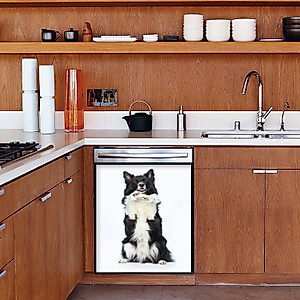 Dishwasher Magnet Cover Border Collie Dog Shepherd Makes Male Begs Paws up Laughs Magnetic Refrigerator Stickers Decorative Appliance Cover Fridge Panels Metal Door Garage 23x26in