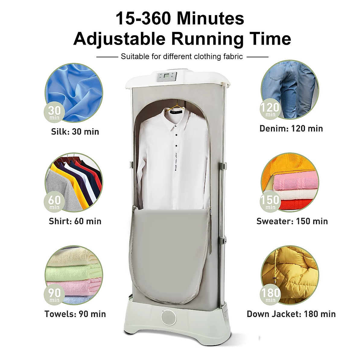 TJ. Portable Dryer, Electric Clothes Dryer with PTC Drying & Intelligent Timer, 110V 600W Foldable Dryer for Clothes with 11LBS Capacity, Aroma Function, Fast Drying & Low Noise for Apartments RVs