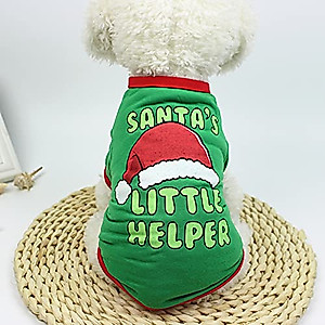 prettDliJUN Dog Christmas Printed T-Shirt, Two Legs Style Xmas Printed Small Pet Costume for 4 Seasons,XL