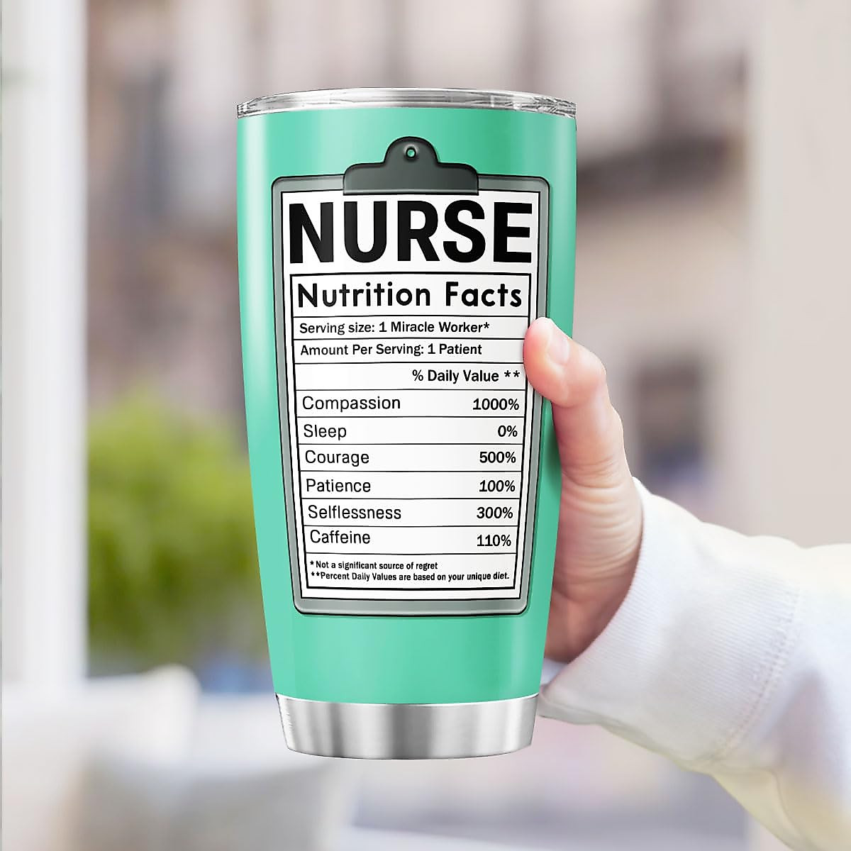 JENOIS Nurse Nutrition Facts, Tumbler 20 Oz With Lid And Straw, Women Coffee Nurses Week School For Nursing Cups Tumblers, Nurse Gifts