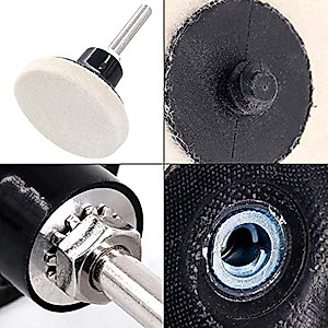 30Pcs 2 inch Wool Quick Change Discs Polishing Buffing Pads with 1Pc 1/4'' Holder for Die Grinder Surface Polishing and Buffing