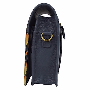 Anna by Anuschka Women’s Hand-Painted Genuine Leather Two Fold Wallet On a String - Royal Tiger