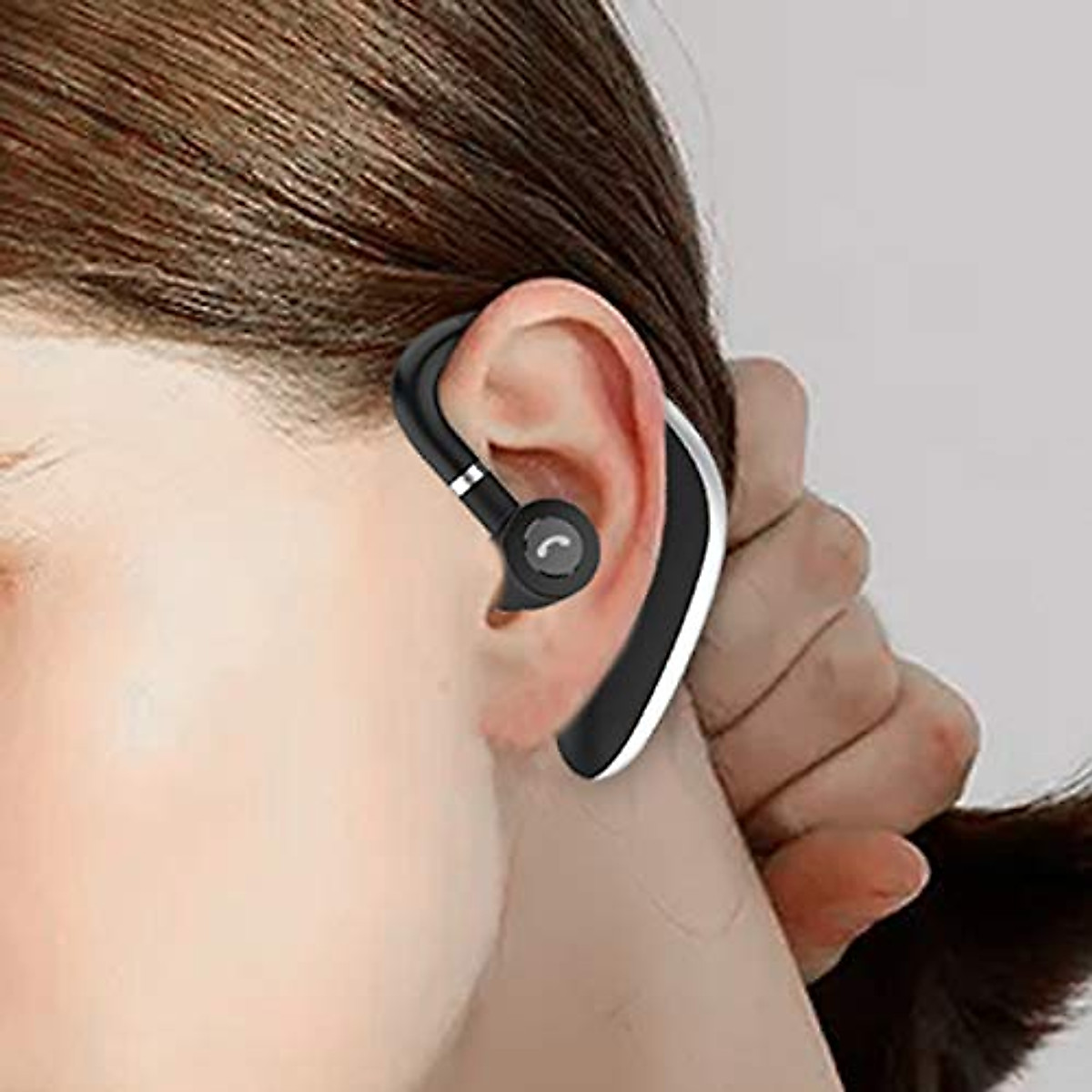 Wireless Earbuds,Bluetooth 5.0 Wireless Headset Ear-Mounted Noise Cancelling Deep Bass Stereo Earphone with High Power Long Standby Headphone for Phone Black One Size