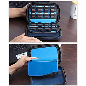 YOUNGFIT Soyan Carrying Case for Nintendo 2DS XL and New 3DS XL, 16 Game Card Holders, with Carry Handle (Blue)