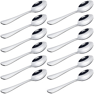 homEdge Stainless Steel Espresso Spoon, 5 Inches Mini Coffee Spoon for Demitasse Dessert Tea, Set of 12