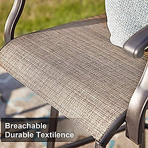 BANIROMAY Swivel Bar Stools All-Weather Patio Furniture, 2 Pack Textilene Patio Bar Chairs with Metal Frame, for Bistro Lawn, Garden, Backyard