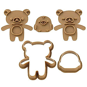 Kai Corporation DN0200 Cookie Cutter, Rilakkuma Stamp, Makes Facial Expressions, Made in Japan
