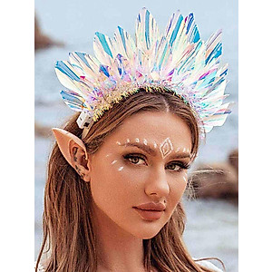 GENBREE Light Up Headband LED Glow Hair Band Rave Party Costume Crown Hair Accessories for Women