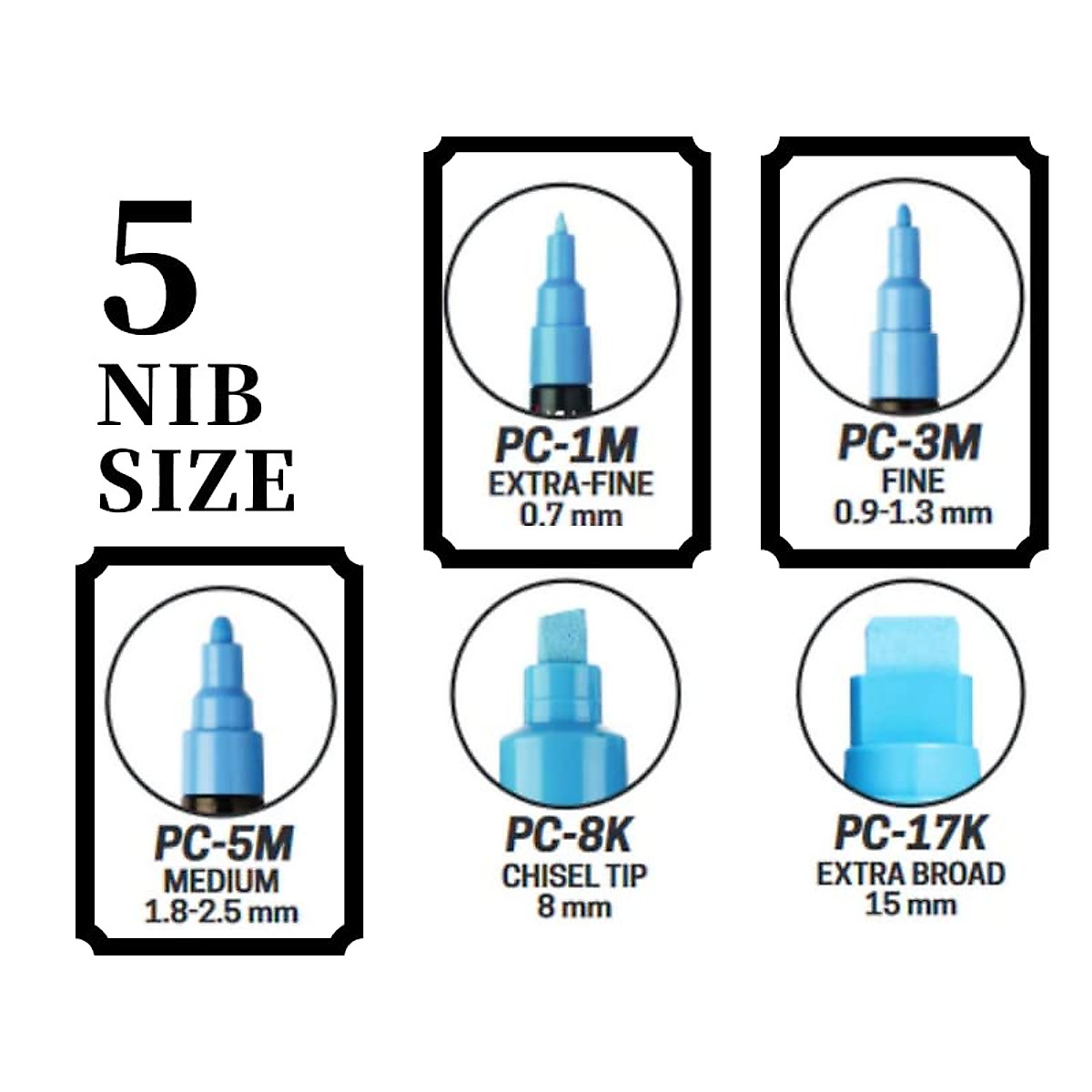 Posco Marker Sanetomo Posca Marker Acrylic Paint Pens Gold & Silver 2 Color Set Of 6 Pens PC-1M/PC-3M/PC-5M (Tip width 0.7mm/0.9～1.3mm/1.8〜2.5mm)