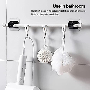 Lightarea Curtain Rod Brackets No Drilling, 8 PCS Self Adhesive Curtain Rod Holder Hooks, Hangers for Bathroom Kitchen Home Bathroom & Hotel Use