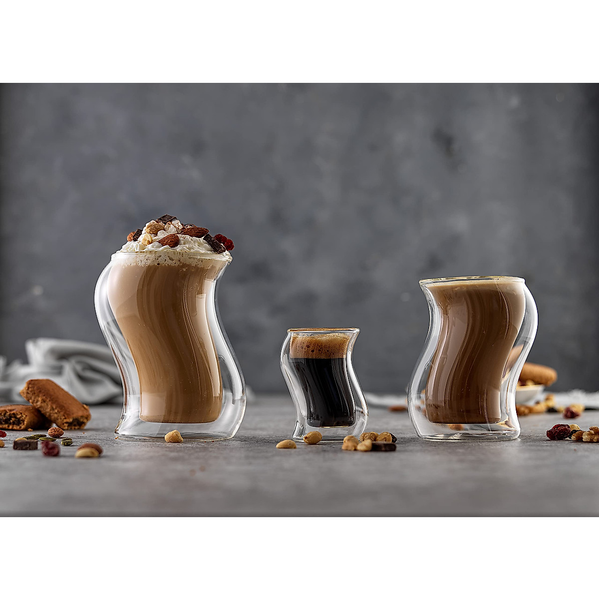 JoyJolt Pivot Espresso Shot Glass – Set of 2 oz Espresso Cups with Unique Design – Double Walled Thermo Espresso Glasses for Home or Professional Bar Use– Set of 2 Thermal Glassware for Morning Coffee