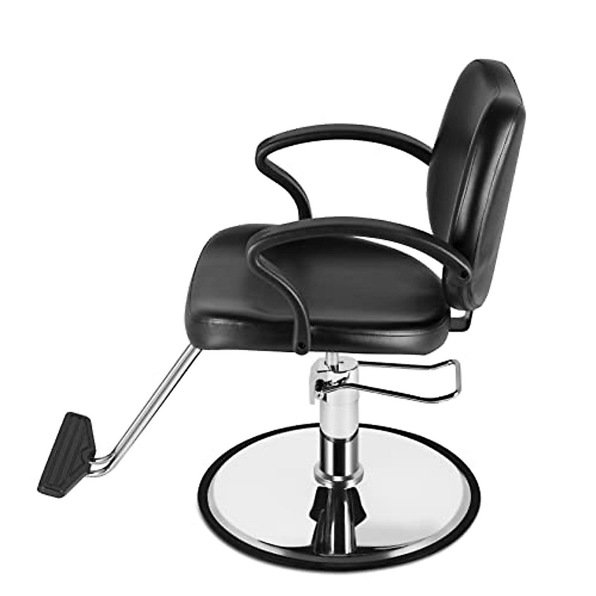 Beautymega Black Round Base Styling Salon Chair Hydraulic Pump Barber Chair All Purpose Beauty Salon Equipment