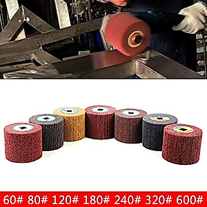 Polishing Burnishing Wheel Abrasive Polishing Flap Burnishing Wheel Wire Drawing Metal Iron Aluminum Polishing Wheel for Burnishing Machine Polisher Sander Grit 60# 80# 120# 180# (Style 1)