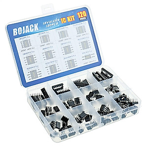 BOJACK 12 Values 120 Pcs Opamp Timer Darlington Phototcoupler LM324 LM339 ULN2003AN ULN2803APG LM358P LM386 LM393 NE5532P NE555P UA741CN JRC4558D PC817 IC Assortment Kit