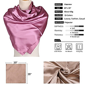 35" Womens Large Satin Square Scarf Silk Feeling Hair Wrapping Gift Headscarf Scarves Black