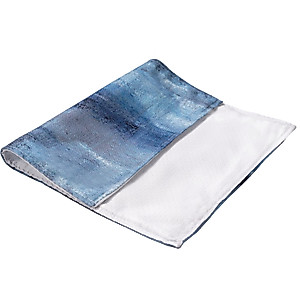 Blue and Grey Placemats Set of 4 Modern Abstract Art Placemats Heat Resistant Non-Slip Artwork Dining Placemats Washable Table Mats for Home Kitchen (Blue and Grey, 18"X12")