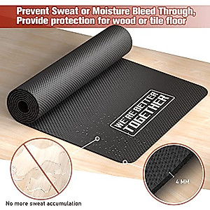 Bike Mat for Peloton Bike or Tread, COOLWUFAN Carpet Protection Exercise Thick Mats for Treadmill & Stationary Bike, Bike Mat, Exercise Mat for Indoor Cycling, Yoga Mat, Accessories for Peloton