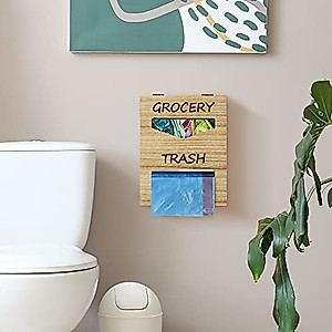 2 Components Trash Bag Organizer Dispenser, Garbage Bag Dispenser Plastic Bag Holder with Lid, Trash Bag Roll Holder for Plastic Bags, Grocery Bag Dispenser for Home & Kitchen Organization