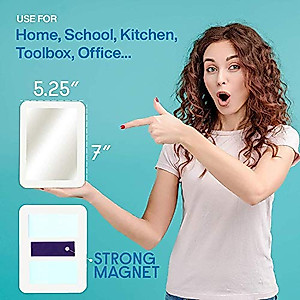 Boxgear Magnetic Locker Mirror - 5" x 7"- for School Locker, Bathroom, Household Refrigerator, Locker Accessory, Workshop Toolbox or Office Cabinet
