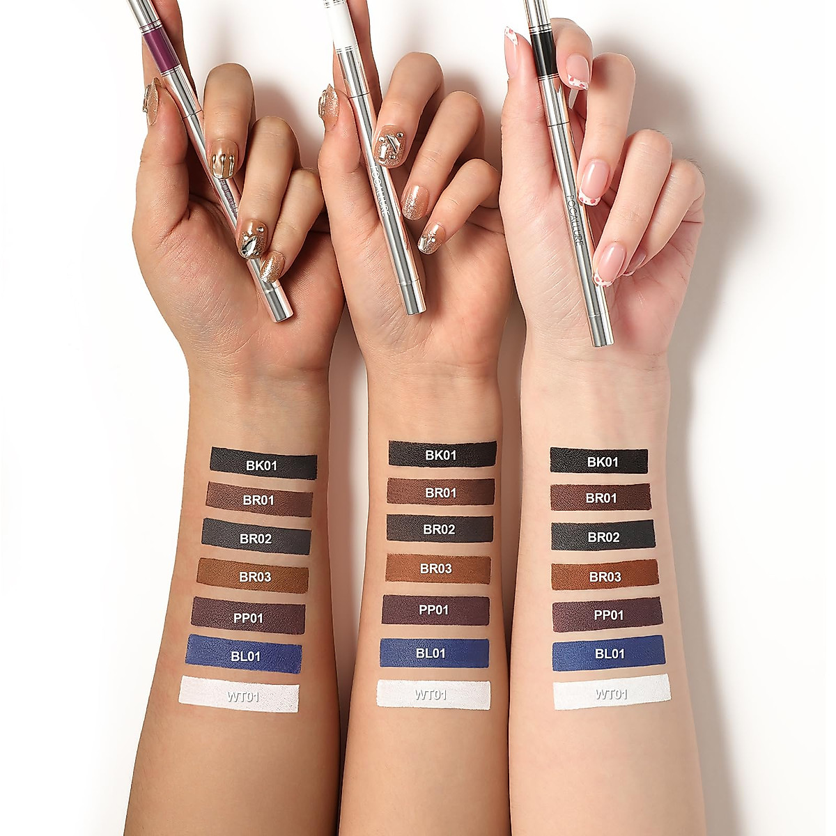 FOCALLURE Eyeliner Pencil with Built-in Sharpener,Waterproof,Smudge Proof,Gel Eye Liner Makeup Pen,Retractable,Long Lasting All Day Wear,Black