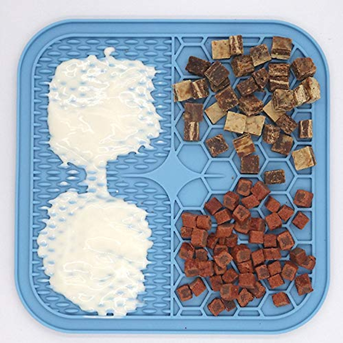 AHEGAS Dog Food Bowl Pet Bowl/Pet Universal/Silicone/Blue Orange/Choke Prevention Slow Food Dog Licking Plate ( Color : A )