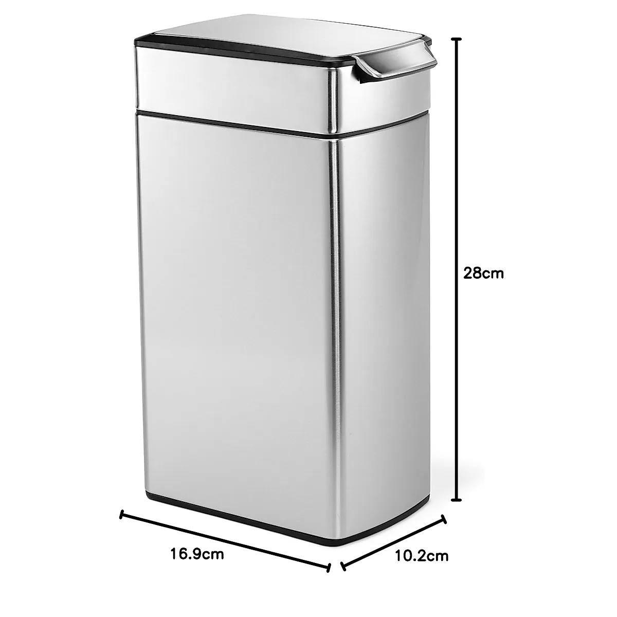 simplehuman Slim Touch-Bar Kitched Trash Can, 40 Liter, Brushed