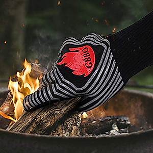 GBBO BBQ Gloves 1472°F Heat Resistant Oven Gloves, Food Grade Premium Non-Slip Silicone Oven Mitts Cooking Gloves for Home Kitchen, Grill Gloves for Barbecue, Cooking, Baking, Welding,Cutting
