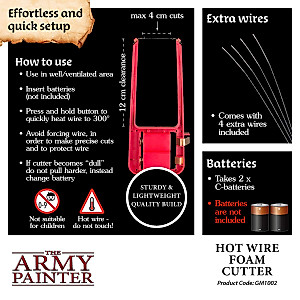 The Army Painter - GameMaster Hot Wire Foam Cutter - Hotwire Foam Cutting Tool and Styrofoam Cutter for Dungeon & Terrain and Wargames Scenery - Foam Board Cutter for Carving and Sculpting XPS Foam
