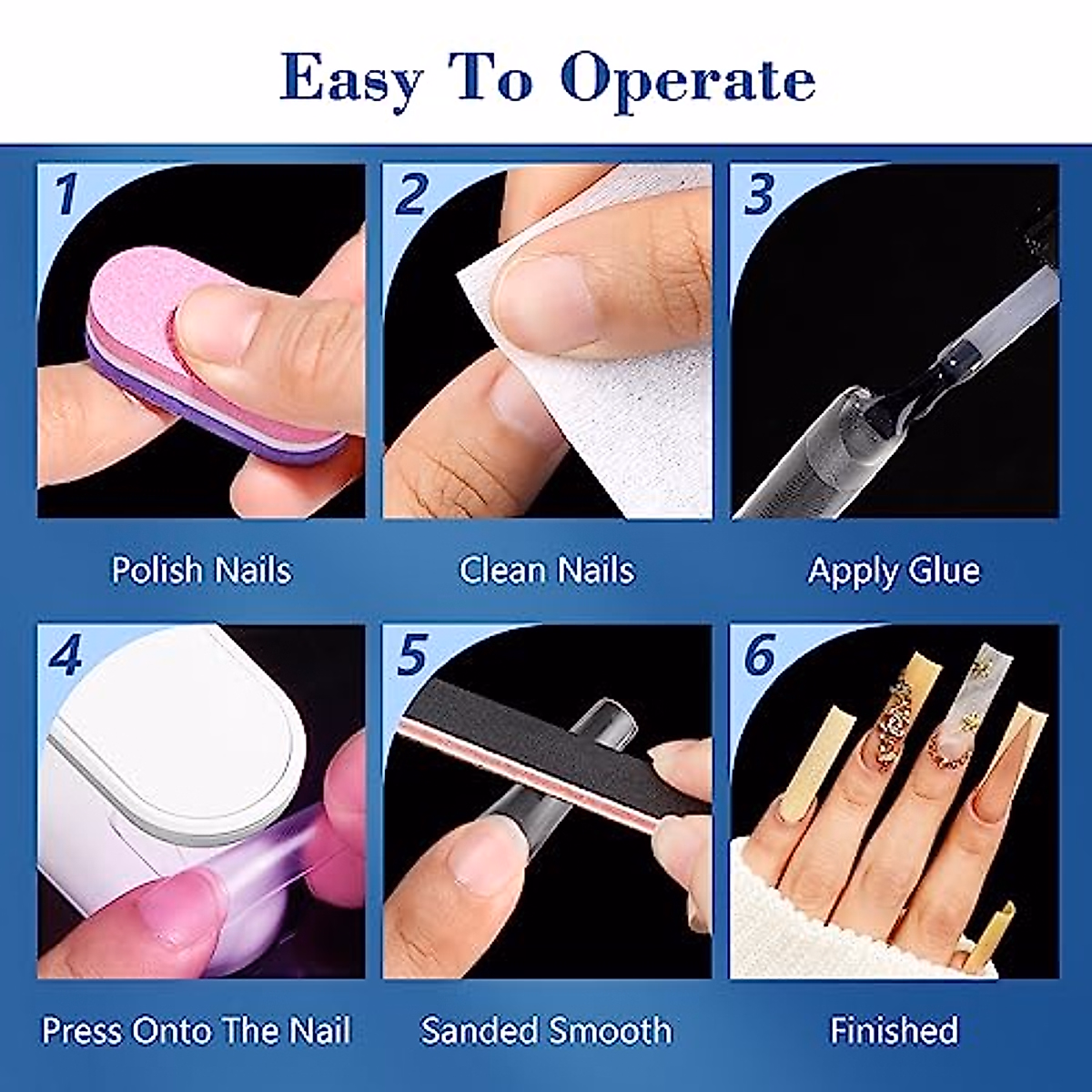 Clear Square Nail Tips, Gel Nail Tips for Acrylic Nails Professional，240PCS XL Nail Tips Full Matte Full Cover Straight Square Nail Tips, Slightly C Curve French Nail Tips Use for Nail Extension