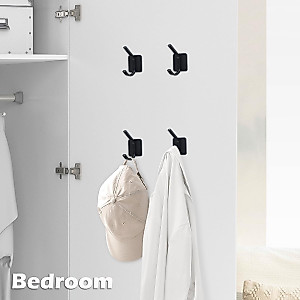 Vicosey Adhesive Hooks Towel Coat Hooks,6-Pack Stainless Steel Wall Hooks Stick on Bathroom or Kitchen