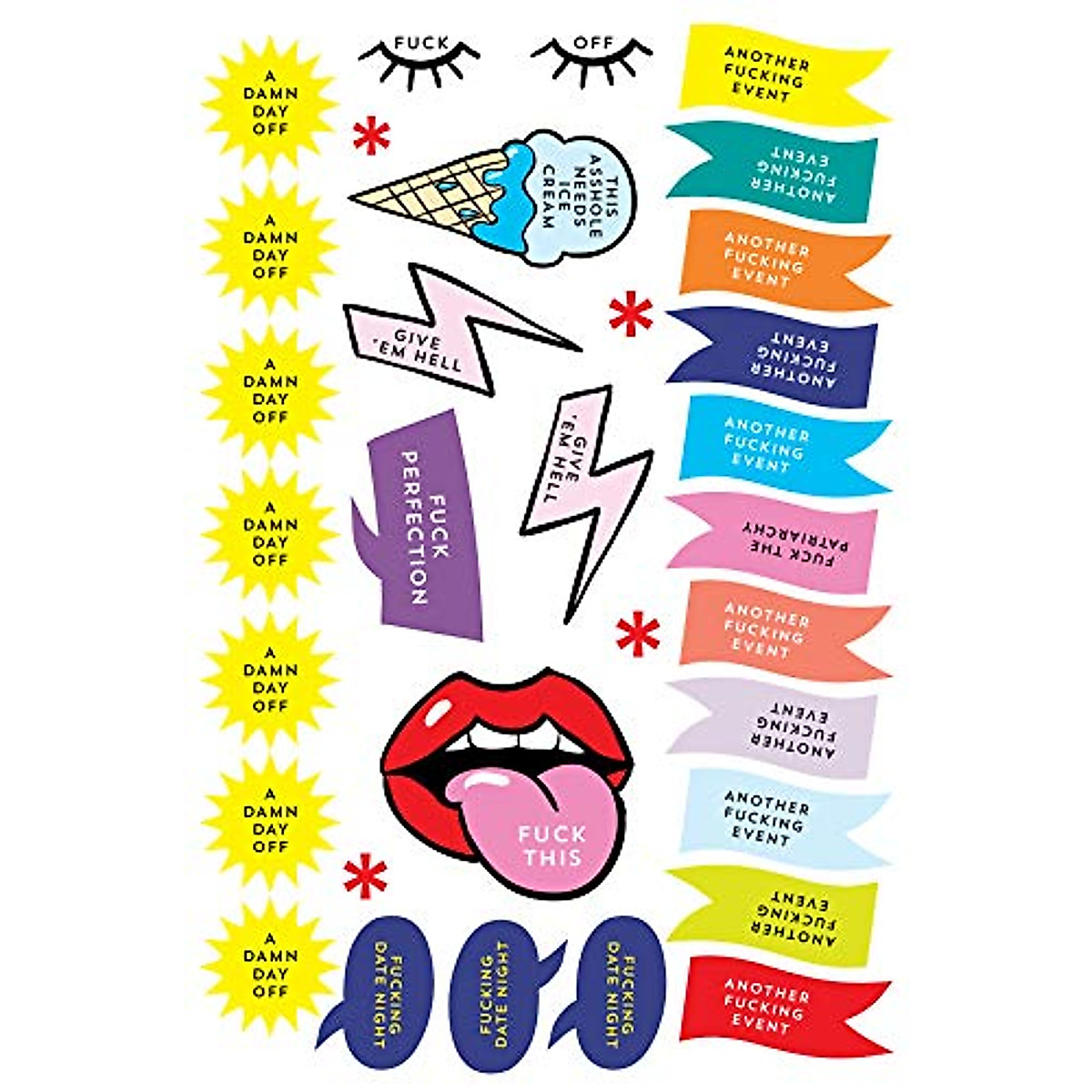 F*cking Planner Stickers: 500+ Funny Adult Stickers to Control Your Sh*t (Journal Variety Pack, White Elephant Gift)