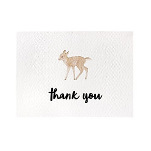 Cute Woodland Animal Thank You Cards and Gray Self Seal Envelopes 36 Pack - Opie's Paper Company