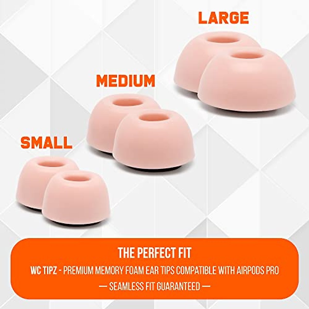 WC HookZ + WC TipZ - Over Ear Hooks and Memory Foam Tips Combo for Airpods Pro by Wicked Cushions | Pink