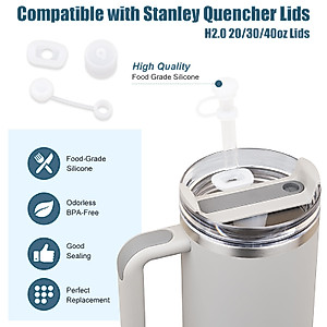 3 Pcs Silicone Spill Proof Stopper, Compatible With Stanley Quencher H2.0 Tumbler 40/30/20 oz, Leakproof Silicone Seal Kit, Including 1*Straw Cover, 1*Straw Hole Seal, 1*Center Shaft Seal (H2.0)