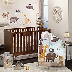 Lambs & Ivy Baby Noah Rainbow Soft Baby Changing Pad Cover - Taupe