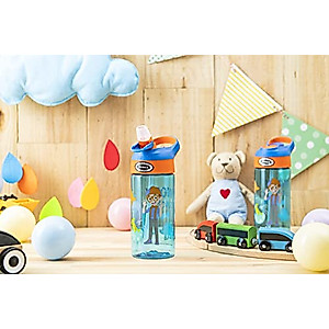 Zak Designs Blippi Kids Water Bottle with Spout Cover and Built-in Carrying Loop, Made of Durable Plastic, Leak-Proof Water Bottle Design for Travel (17.5 oz, Pack of 2)